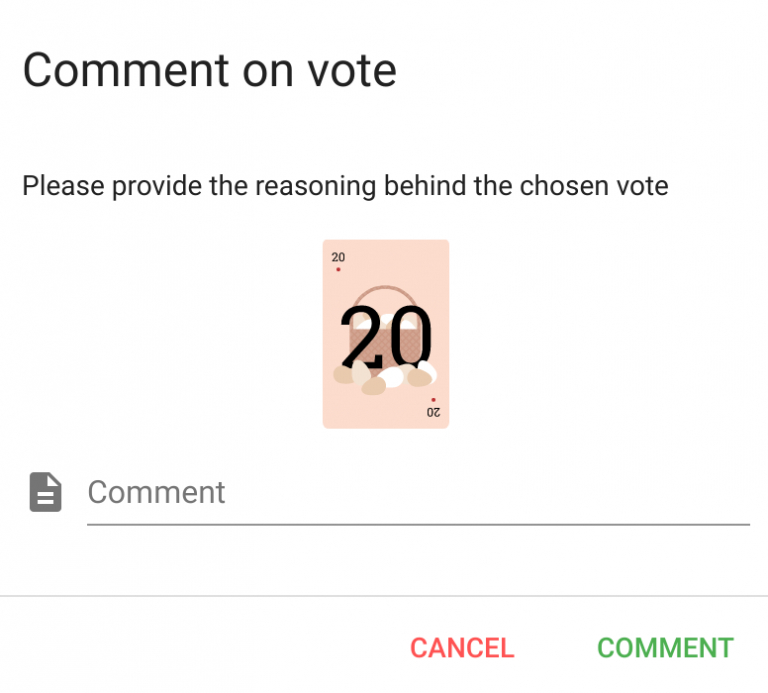 Comments in async voting in release Jul 26 2020 - Scrumpy Planning Poker